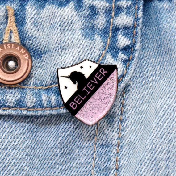 Unicorn Believer Enamel Pin – Sawhorse Tack Trunks LLC